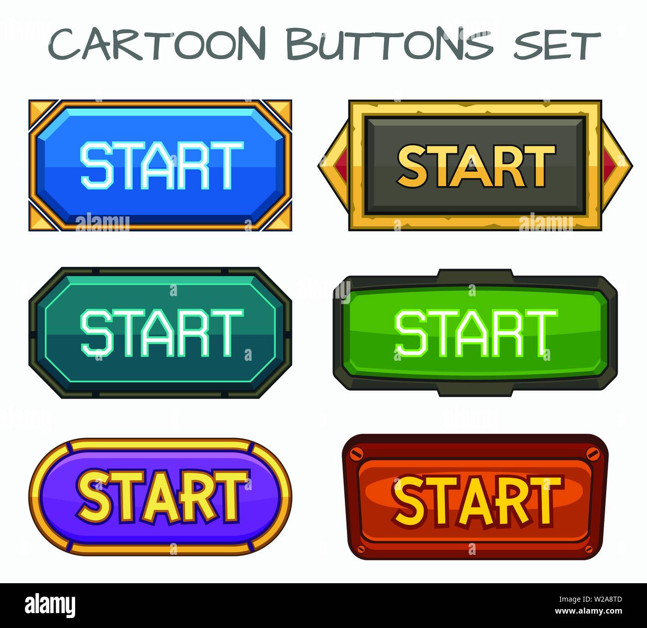 Cartoon buttons set game.Vector illustration Stock Vector Image & Art ...