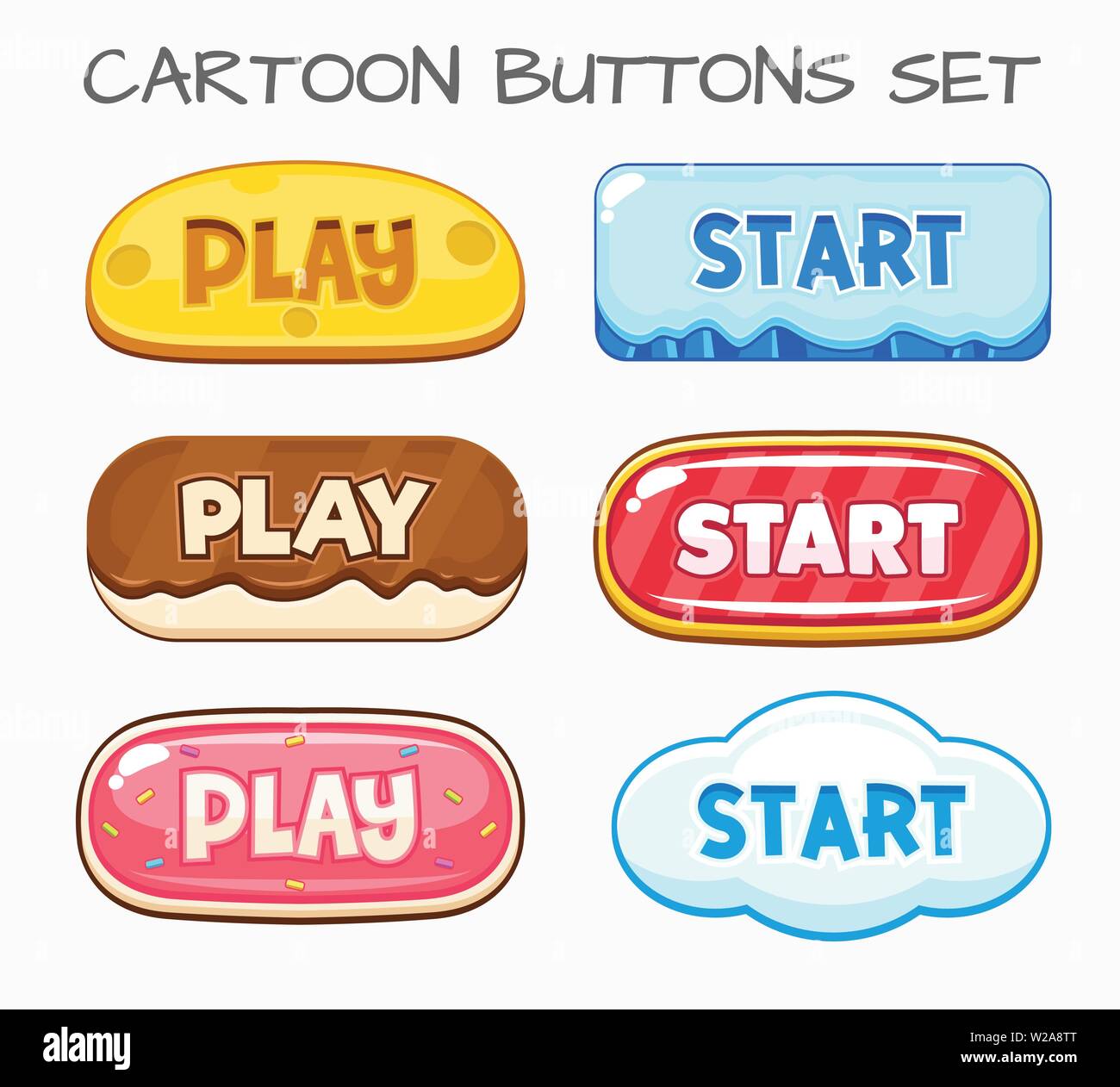 Cartoon buttons set game.Vector illustration Stock Vector Image & Art ...