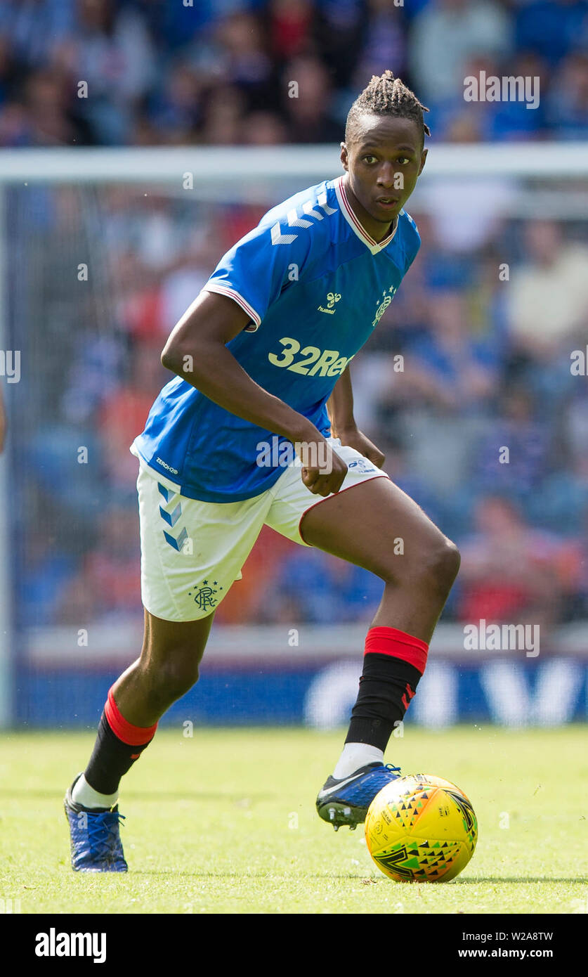 Rangers Joe Aribo in action during the pre-season friendly at Ibrox ...