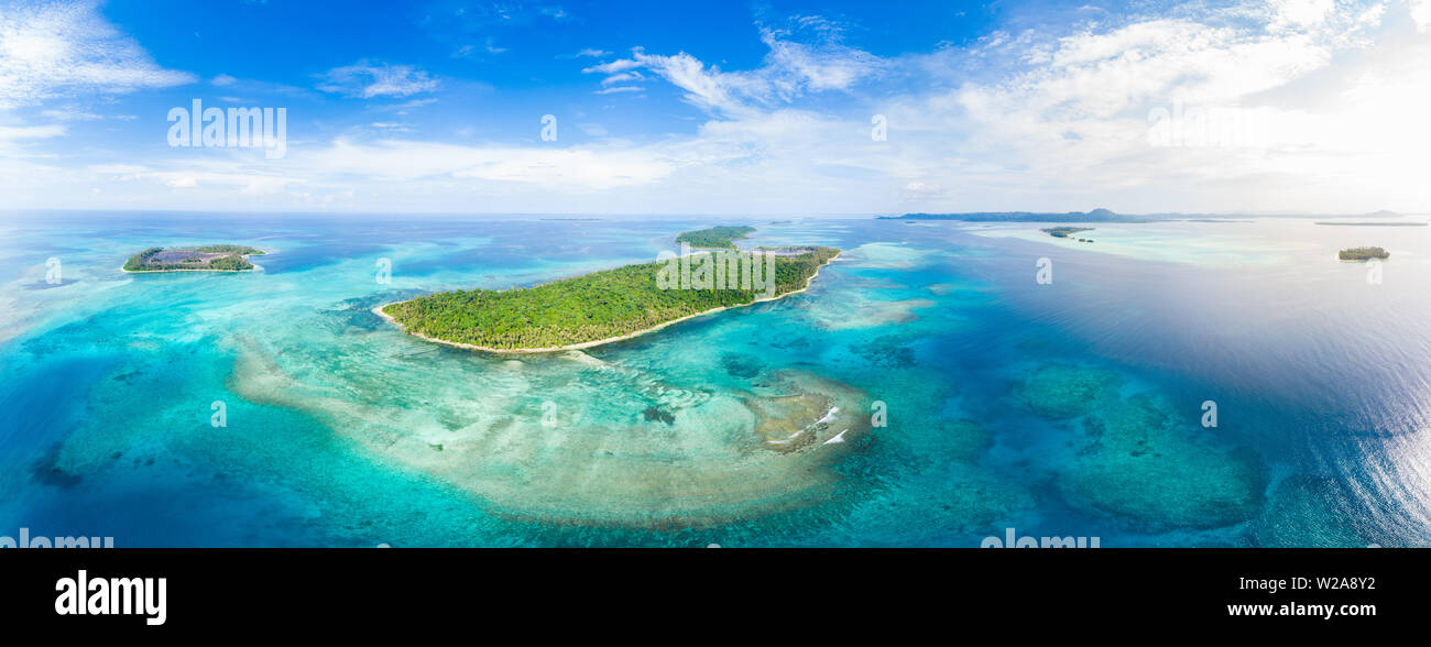 Aerial view Banyak Islands Sumatra tropical archipelago Indonesia ...
