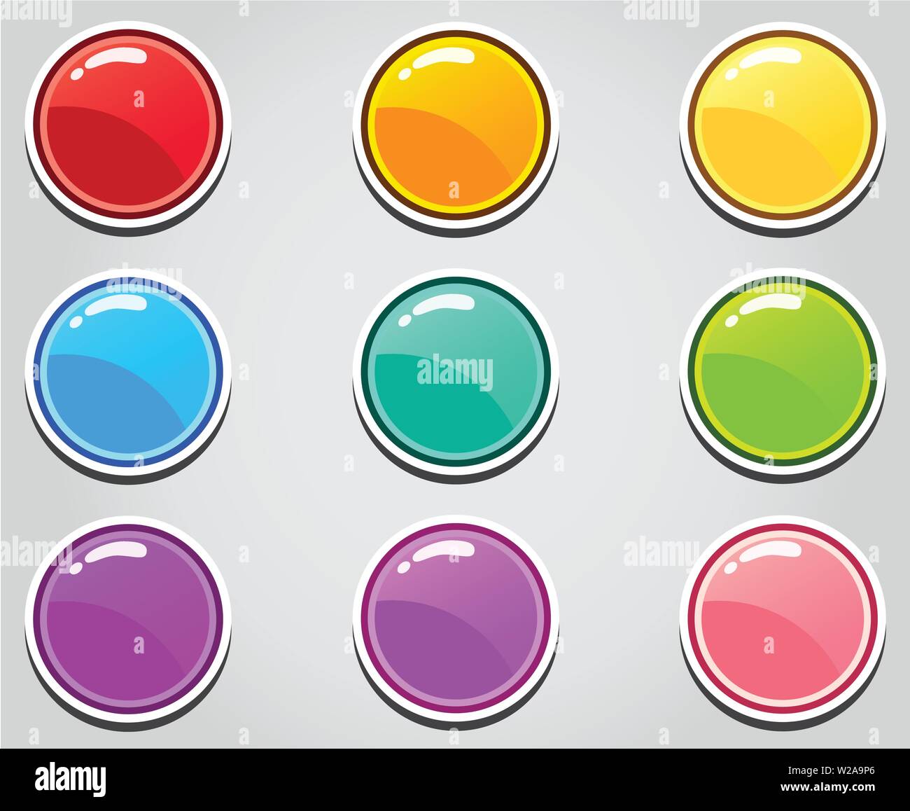 Cartoon Button Set Game Gui Element For Mobile Game Stock Vector Image