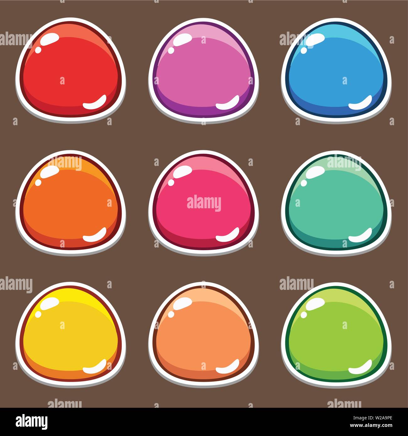 Cartoon Button Set Game Gui Element For Mobile Game Stock Vector Image