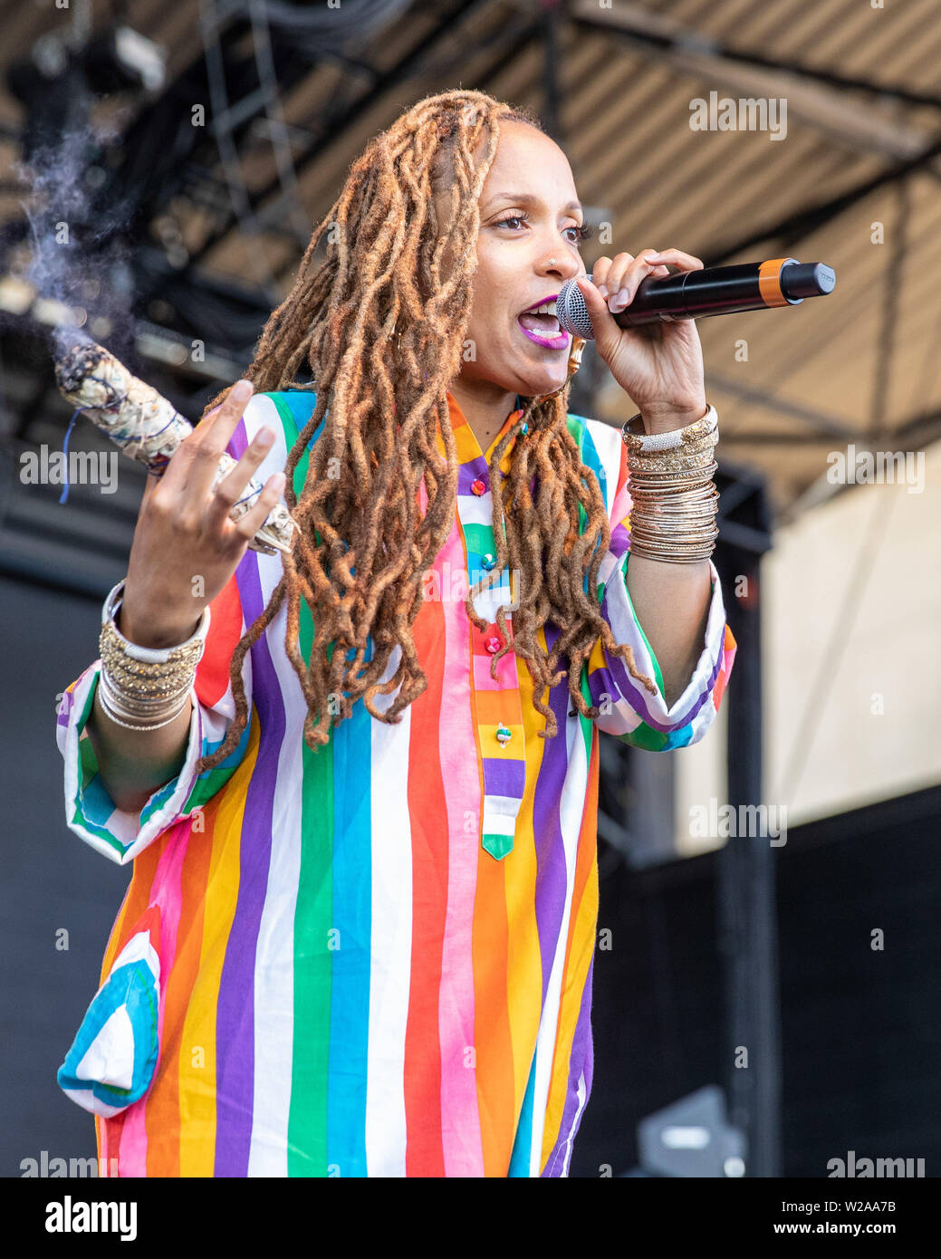 July 6, 2019 - Milwaukee, Wisconsin, U.S - Singer SA-ROC (ASSATA ...