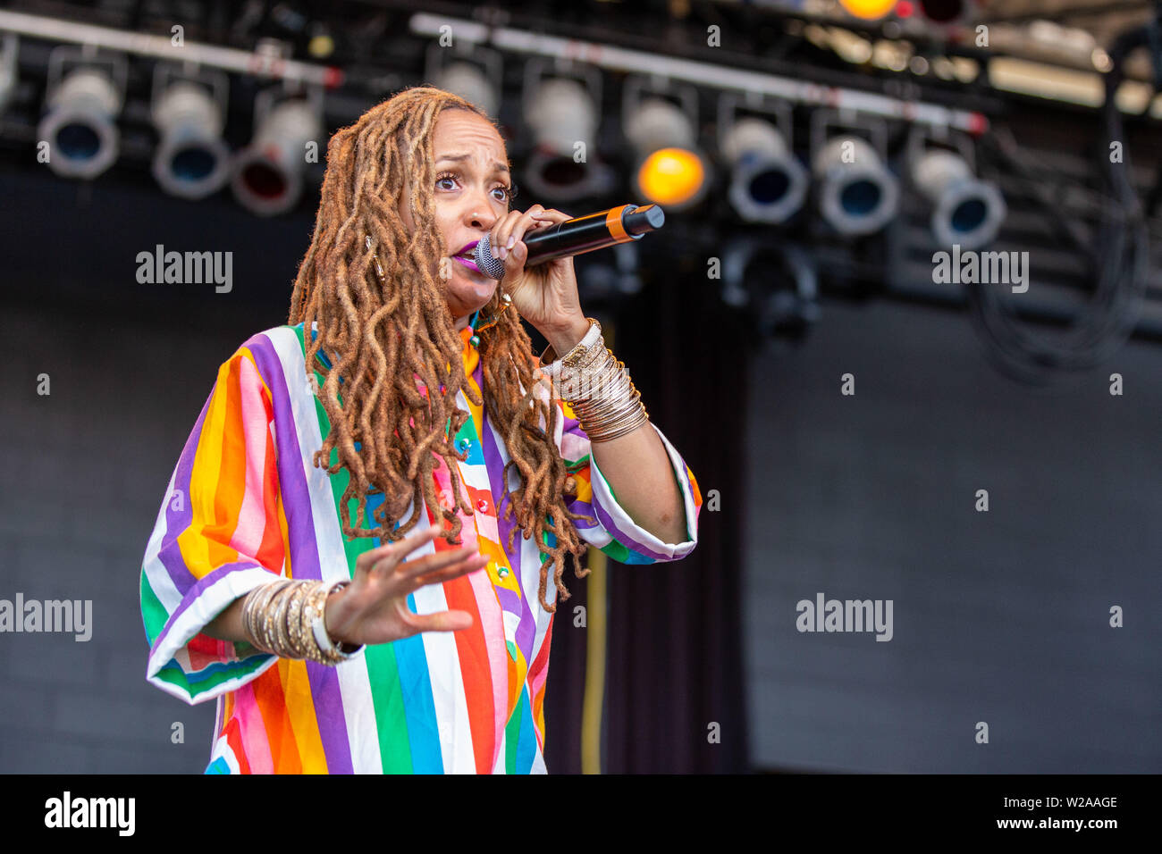 July 6, 2019 - Milwaukee, Wisconsin, U.S - Singer SA-ROC (ASSATA ...