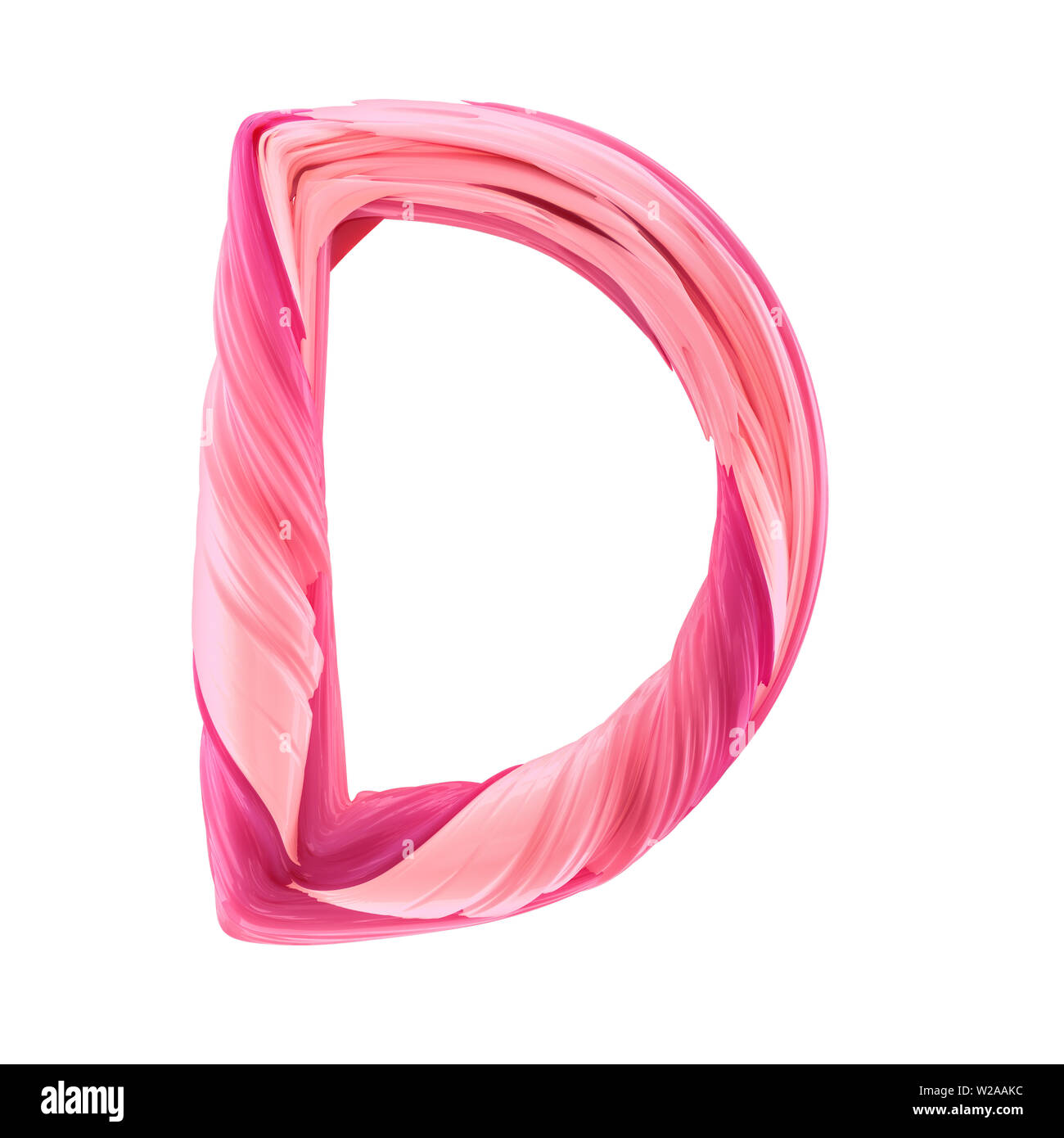 Alphabet candy twisted style art and illustration letter D. 3D ...