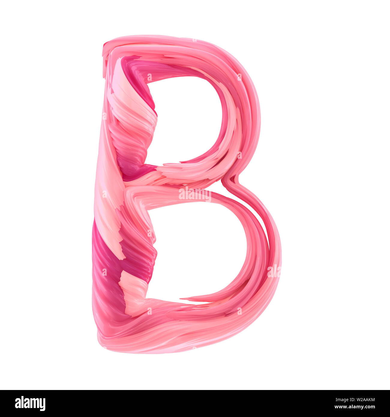 Alphabet candy twisted style art and illustration letter B. 3D ...