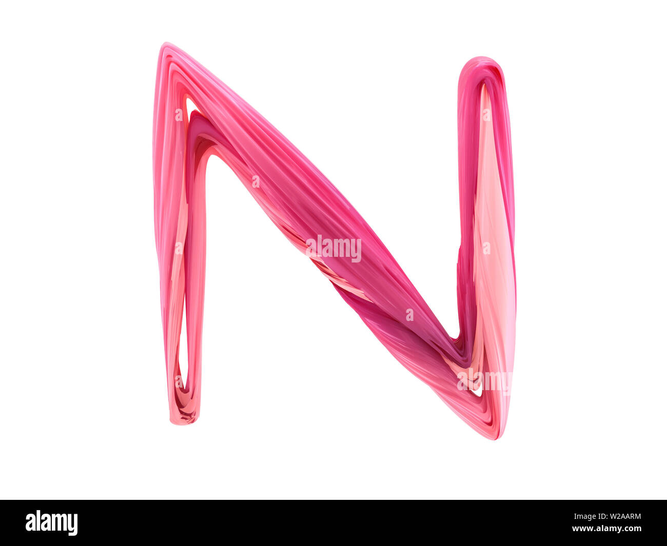 Alphabet candy twisted style art and illustration letter N. 3D ...