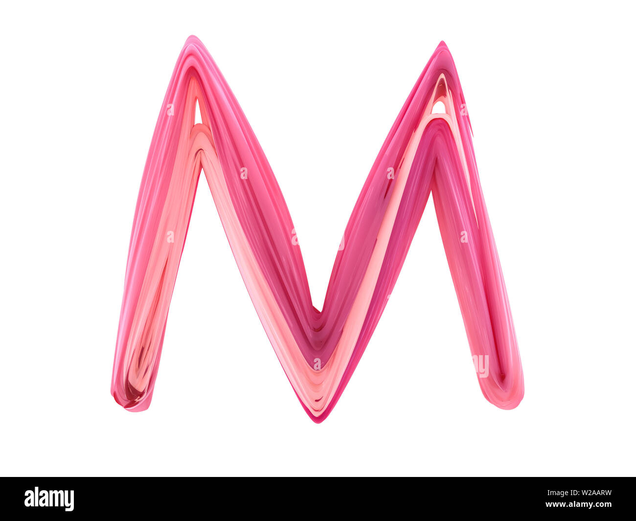 Alphabet candy twisted style art and illustration letter M. 3D ...