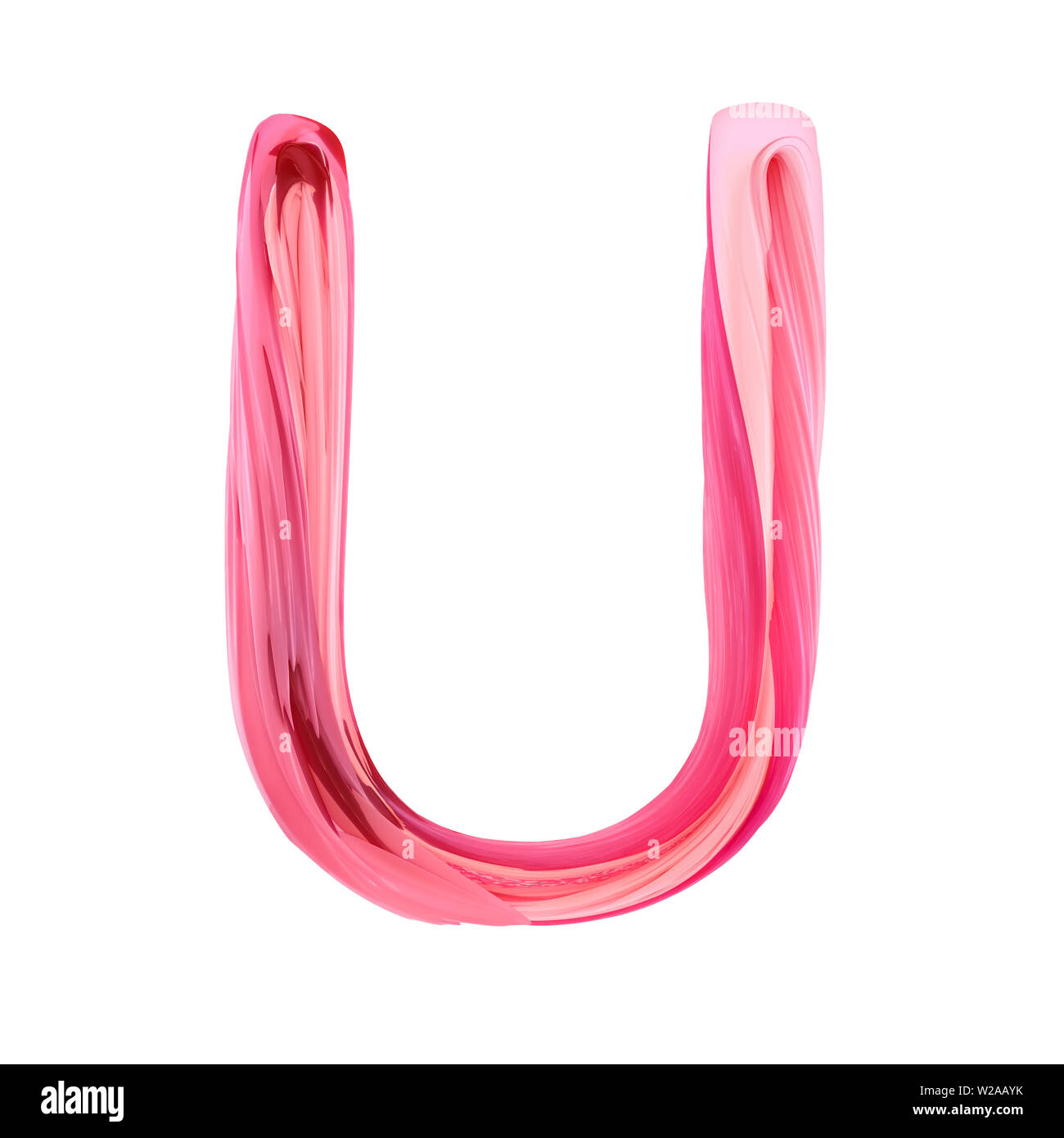 Alphabet candy twisted style art and illustration letter U. 3D ...