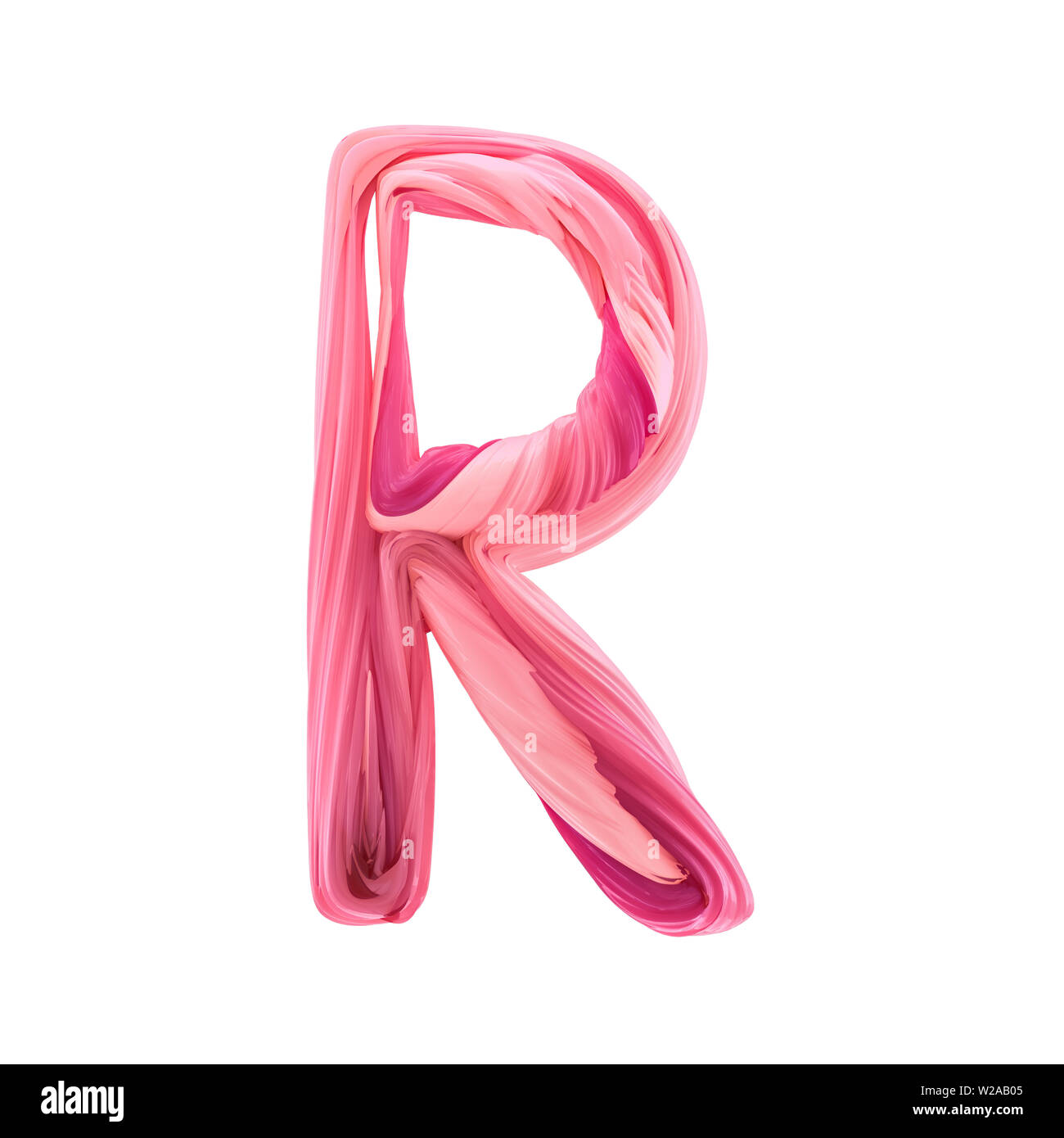 Alphabet candy twisted style art and illustration letter R. 3D ...
