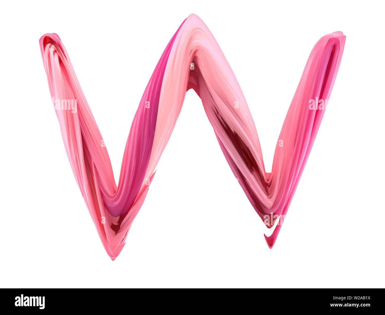 Alphabet candy twisted style art and illustration letter W. 3D ...
