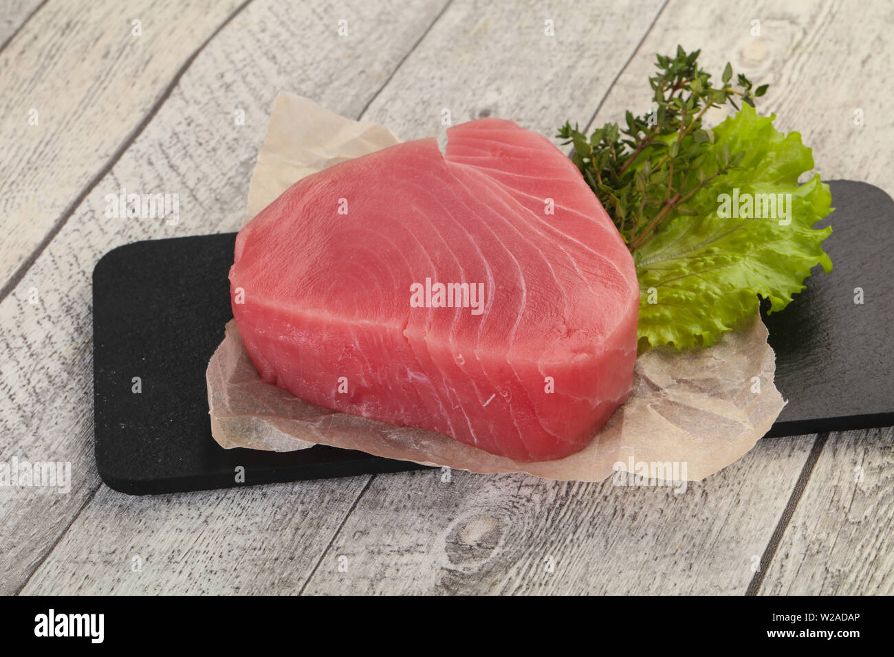 Raw tuna steak ready for cooking Stock Photo - Alamy
