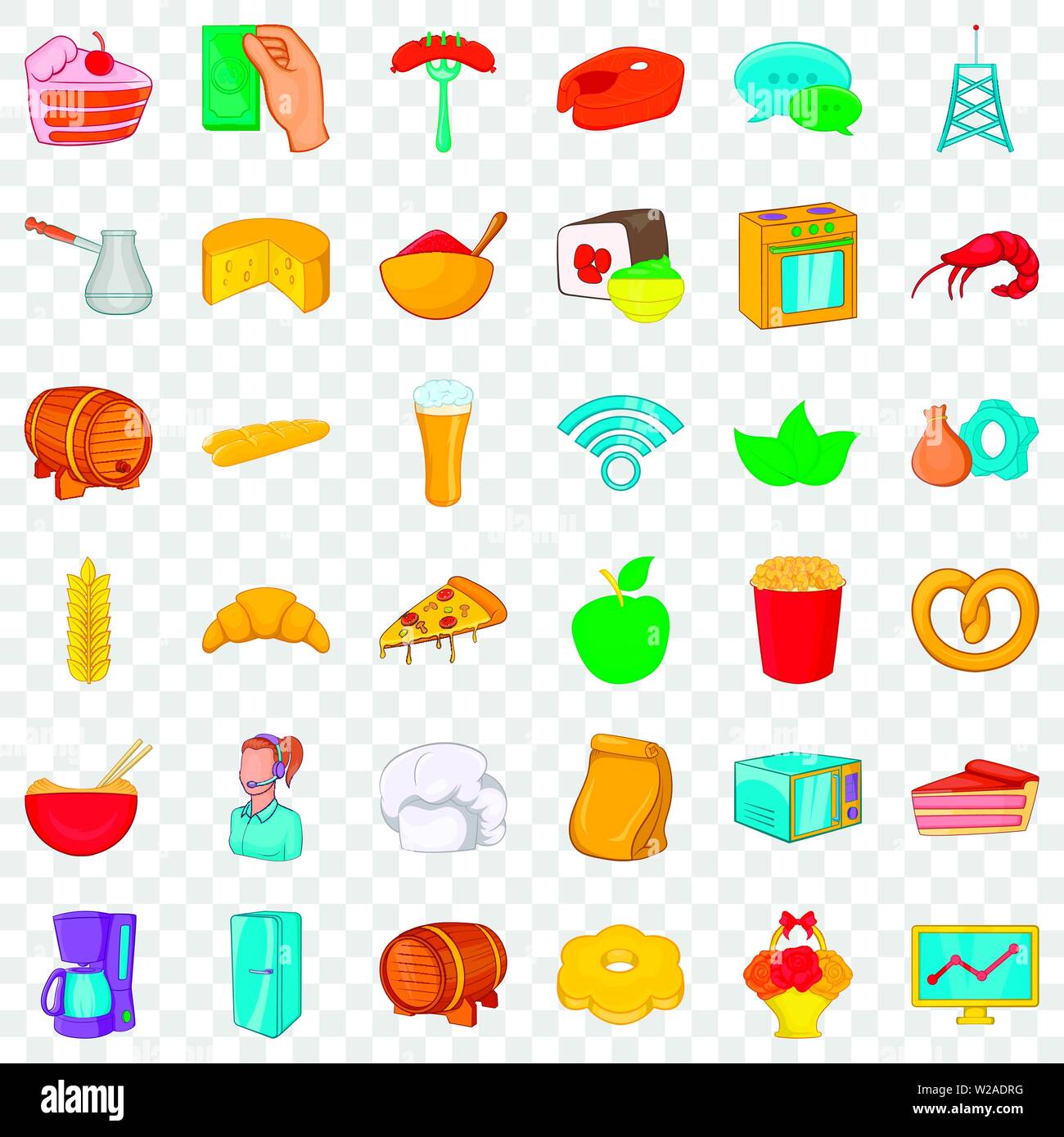 Cook icons set, cartoon style Stock Vector Image & Art - Alamy