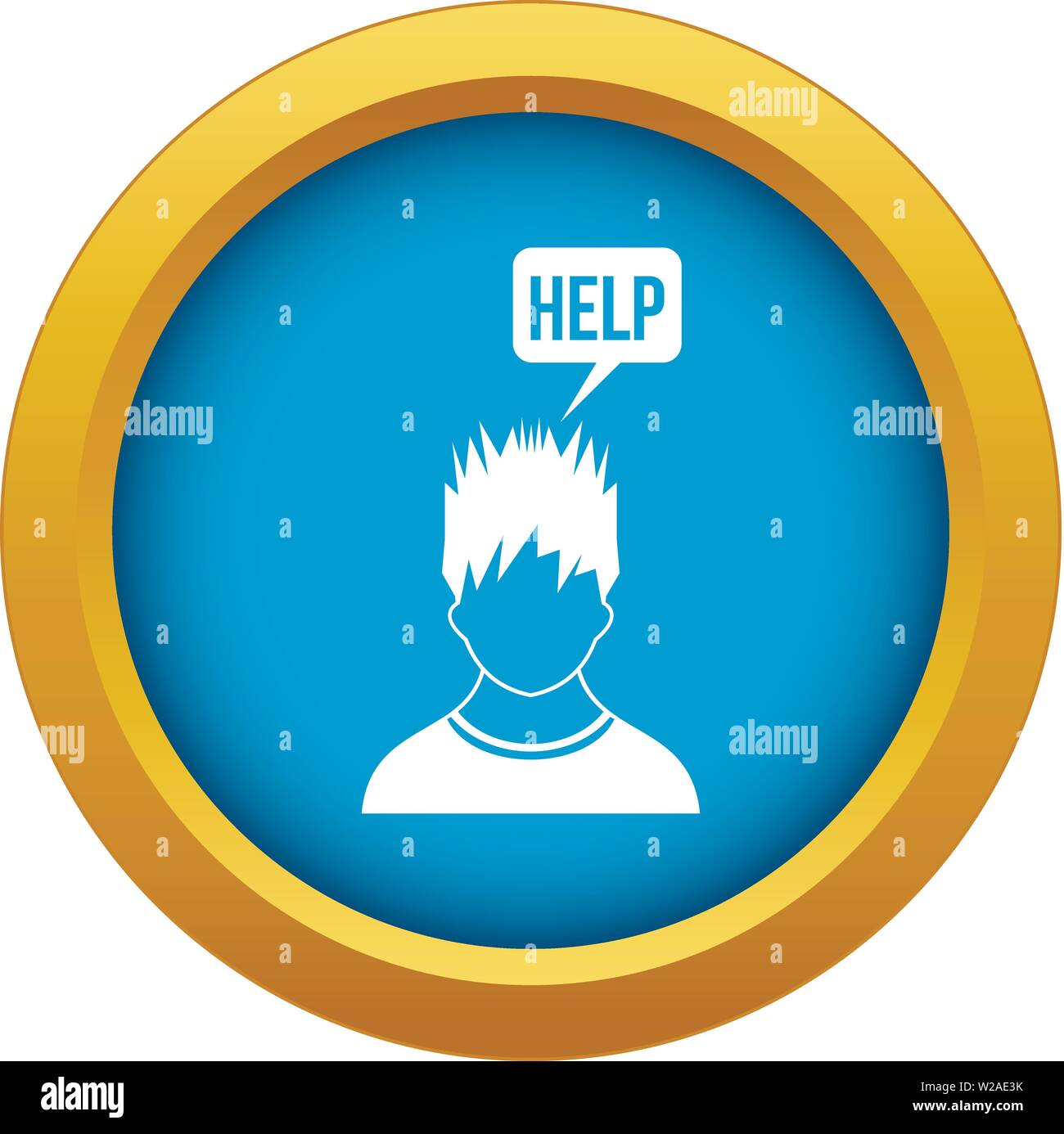 Man needs help icon blue vector isolated Stock Vector Image & Art - Alamy