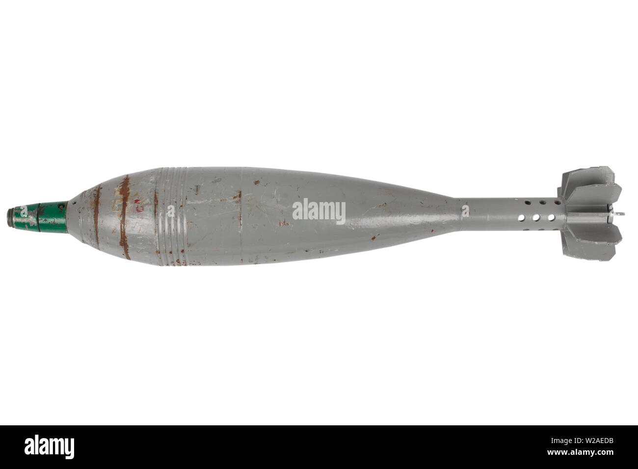 120 mm russian mortar shell type 1938 year isolated on white background ...