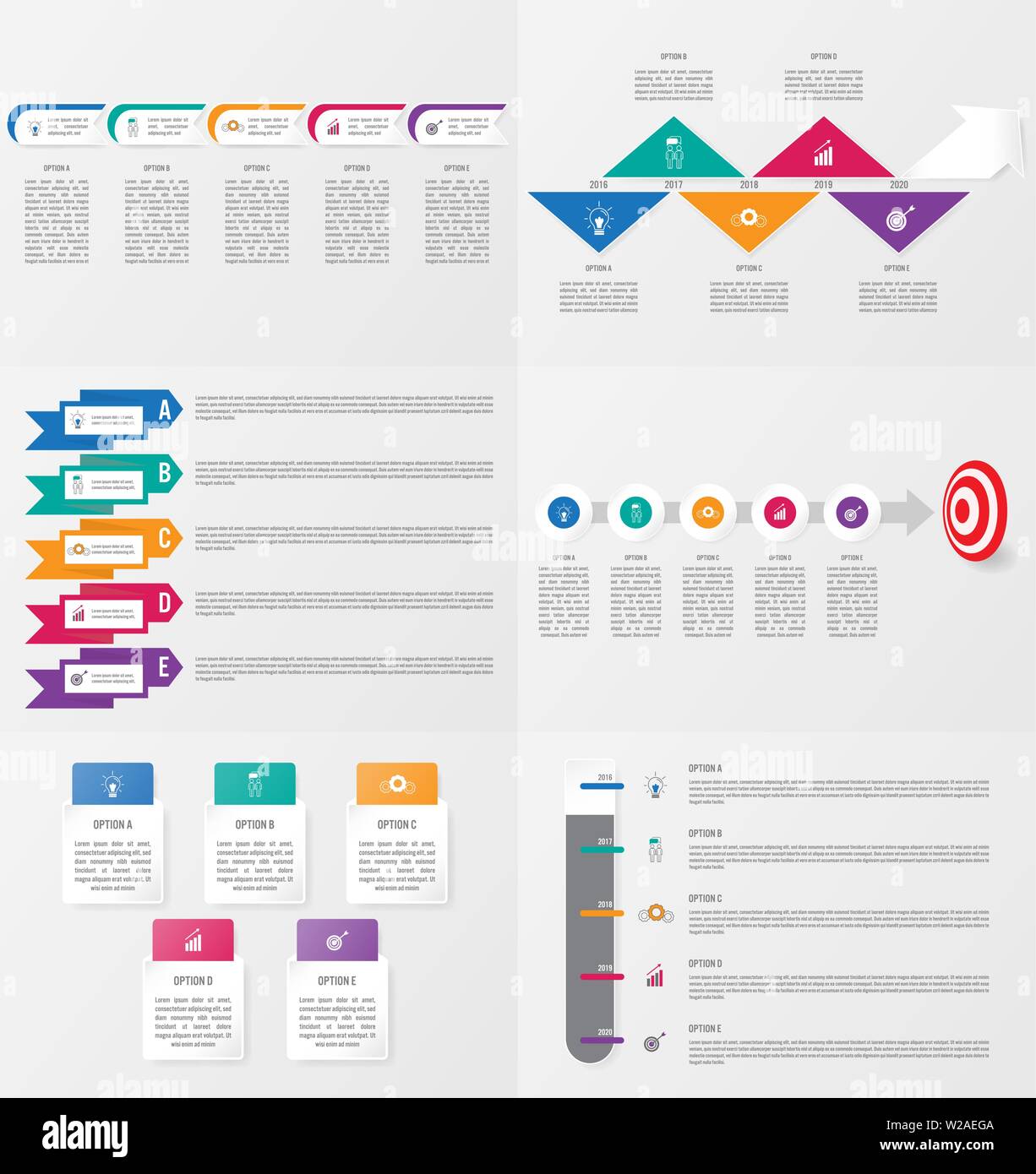 Set of infographics element template with options Stock Vector Image ...