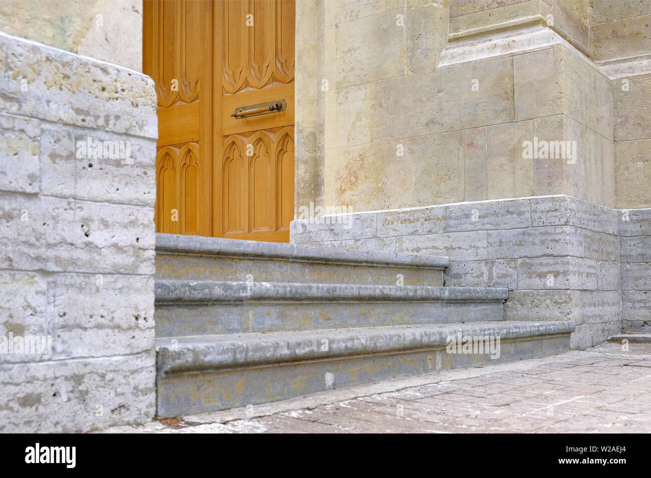 Steps of the temple arrival. Temple in the deep forest. Travel in ...
