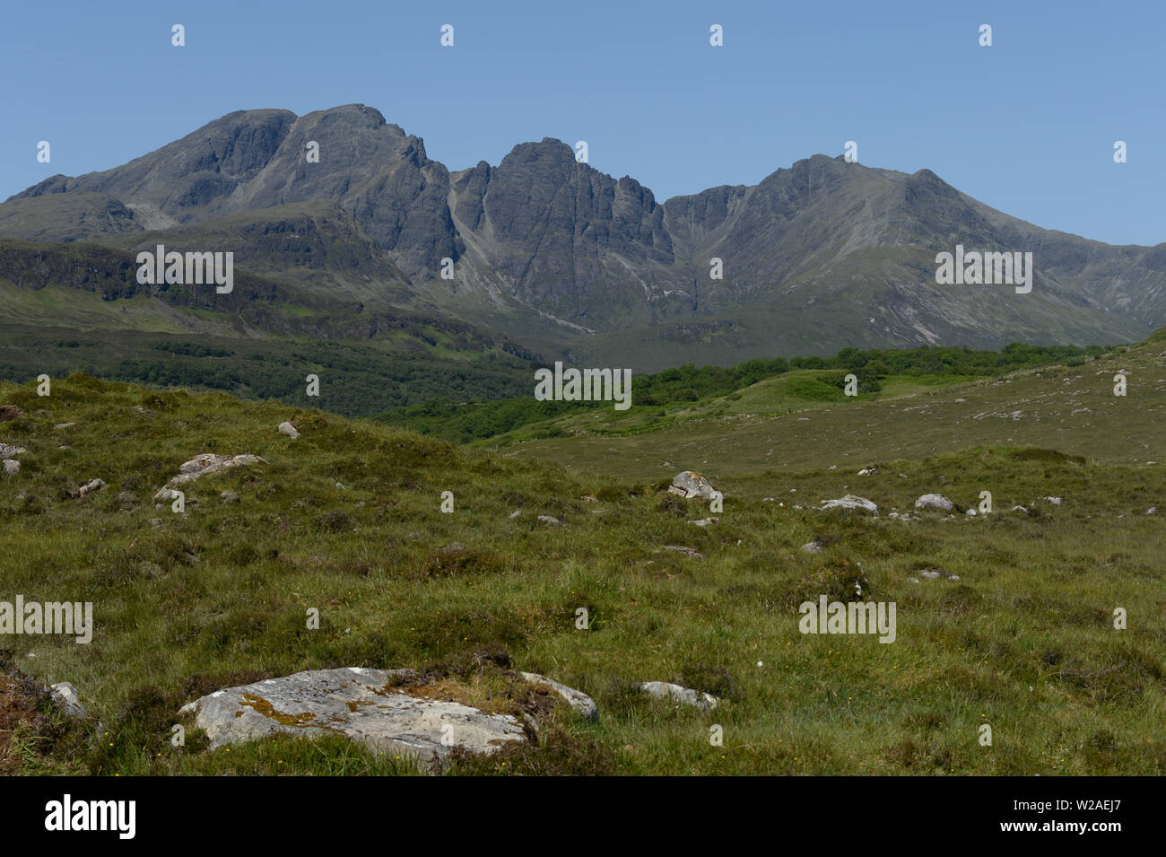 Blà Bheinn or Blaven mountain on the Isle of Skye in Scotland with its ...