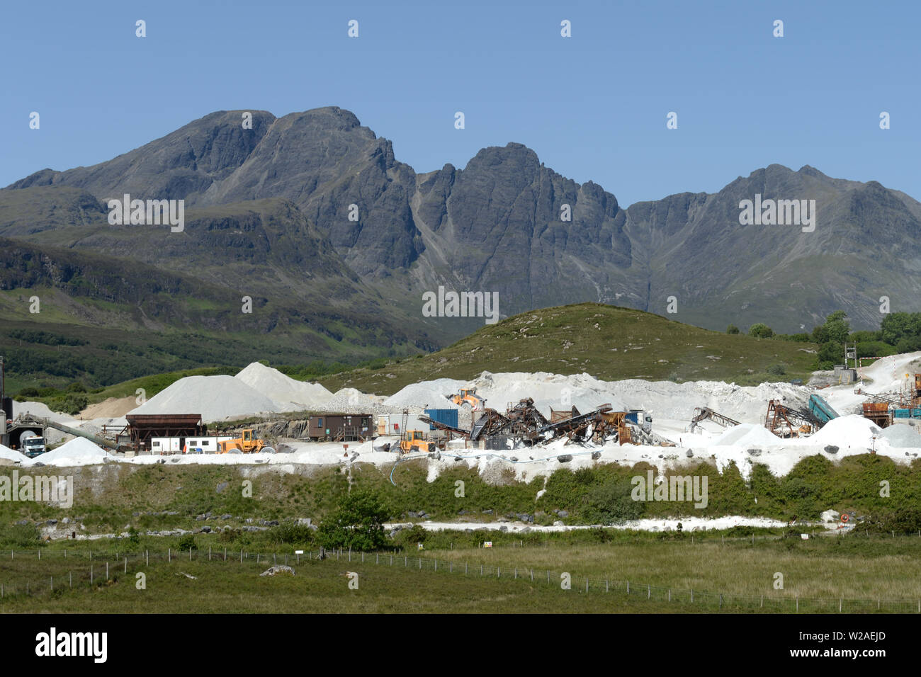 Marble mined and crushed at Torrin quarry, produces agricultural lime ...