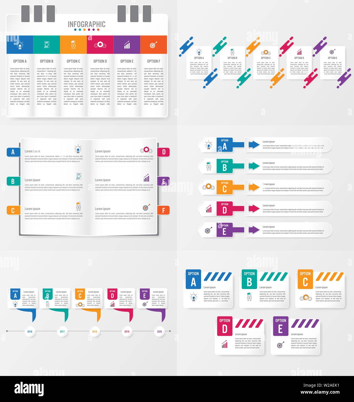 Set of infographics element template with options Stock Vector Image ...