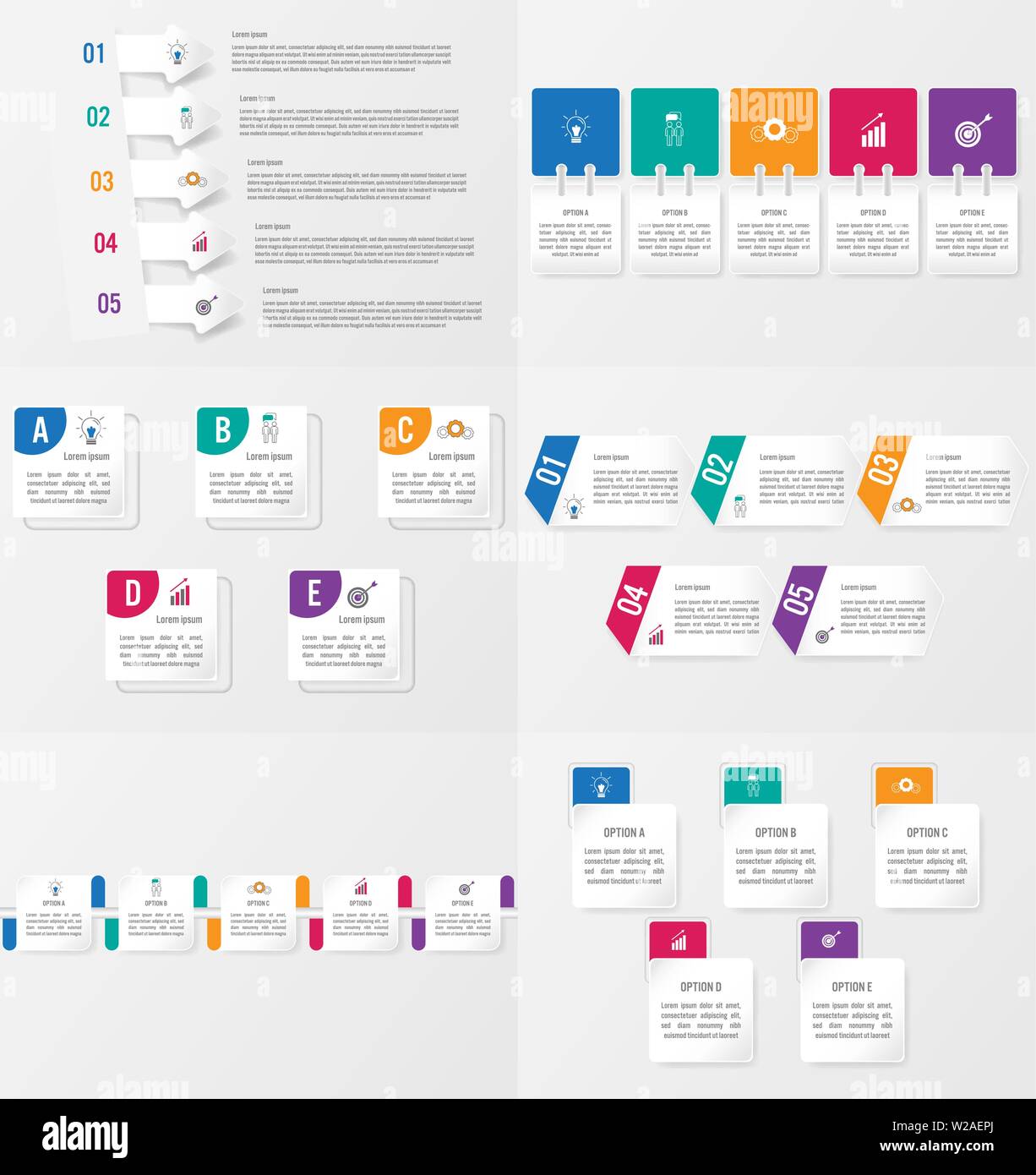 Set of infographics element template with options Stock Vector Image & Art - Alamy