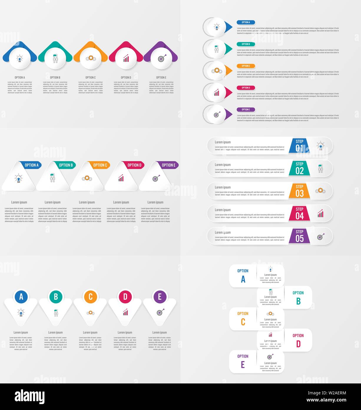 Set of infographics element template with options Stock Vector Image ...