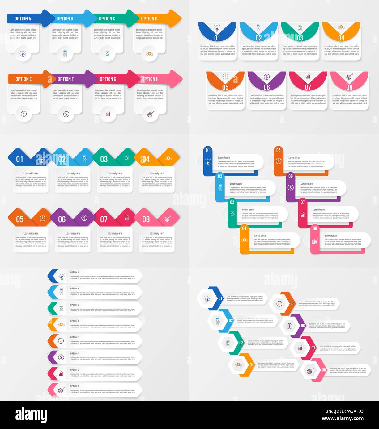 Set of infographics element template with options Stock Vector Image & Art - Alamy