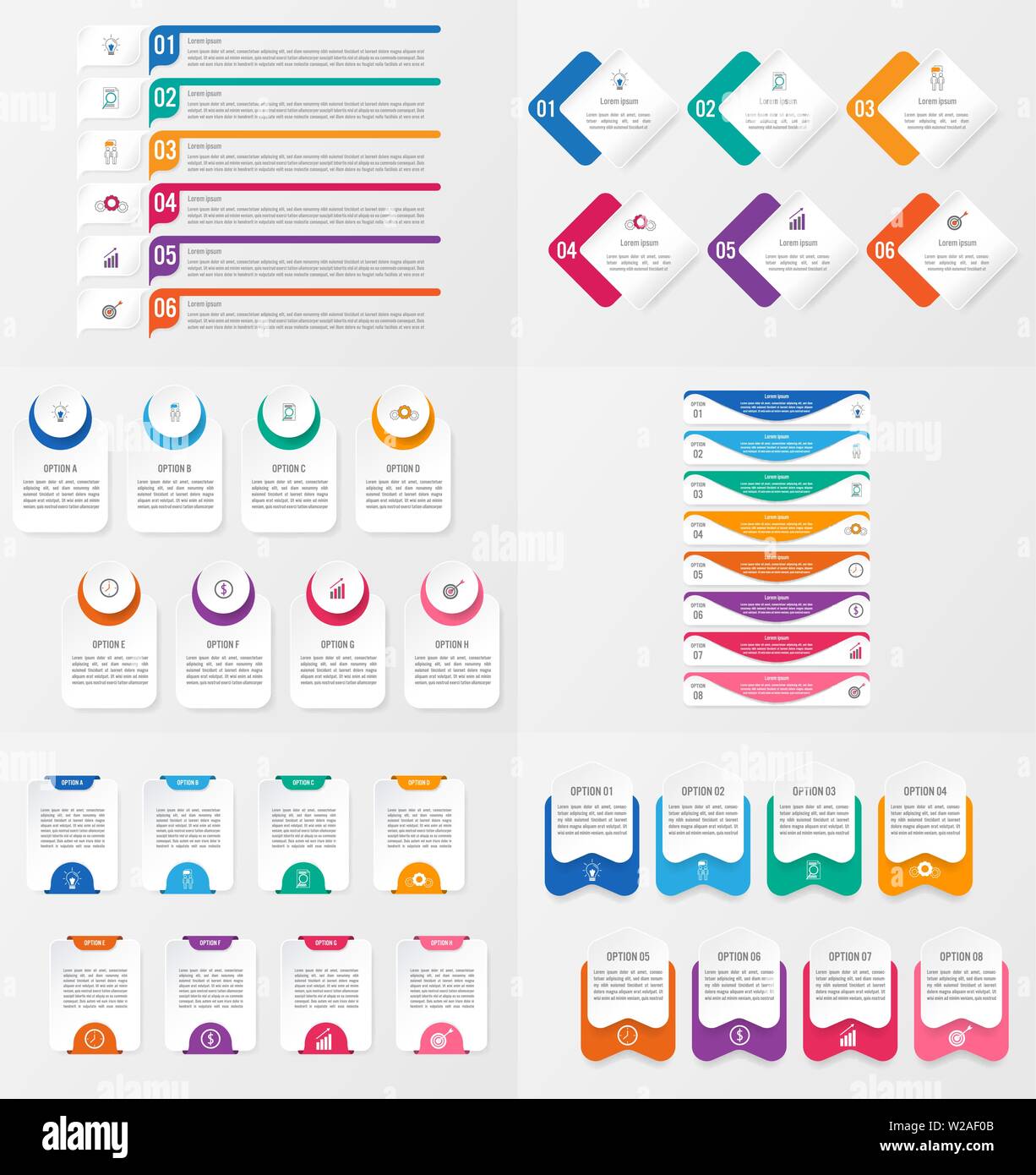 Set of infographics element template with options Stock Vector Image & Art - Alamy