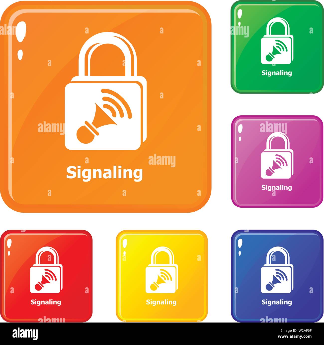 Signaling icons set vector color Stock Vector Image & Art - Alamy