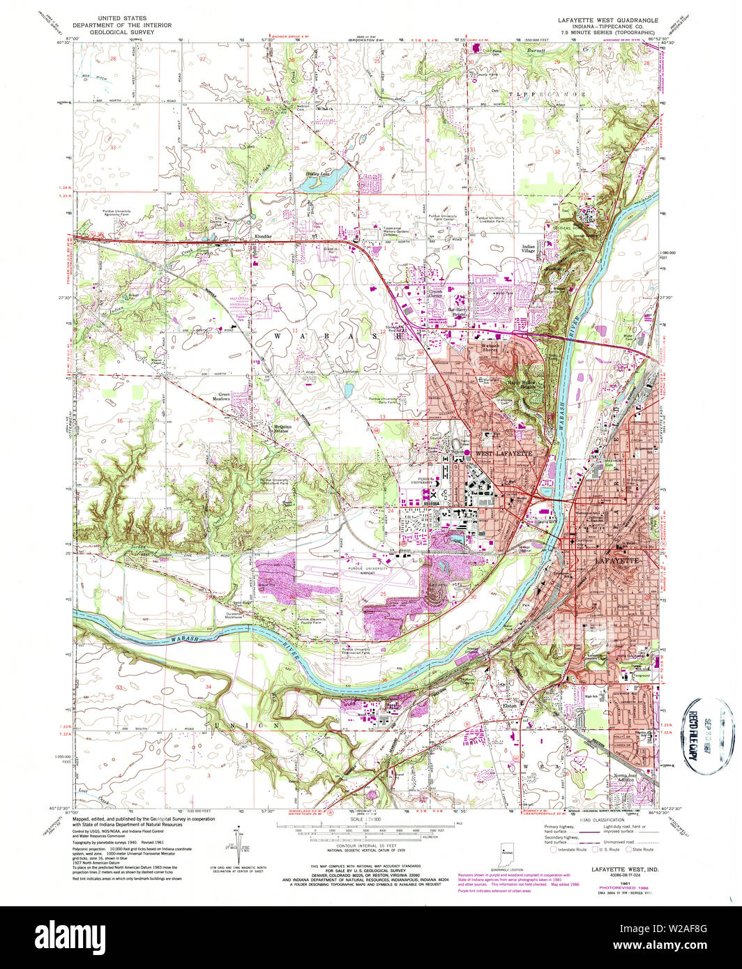 Map of west lafayette hi-res stock photography and images - Alamy