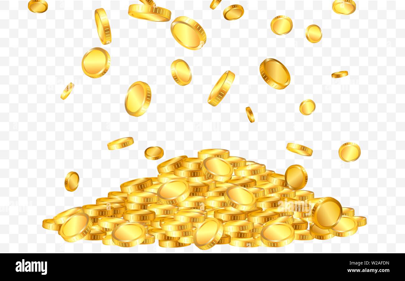 Gold Coin Falling Png