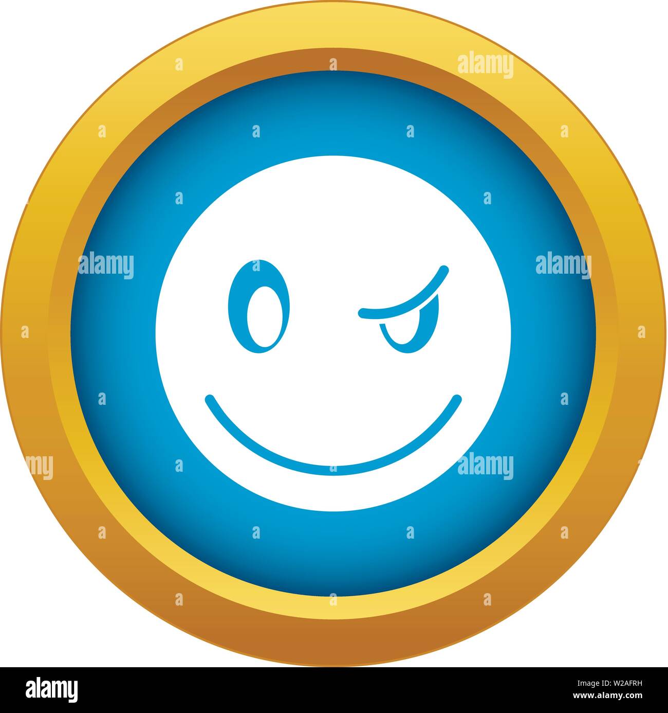Eyewink emoticon blue vector isolated Stock Vector Image & Art - Alamy