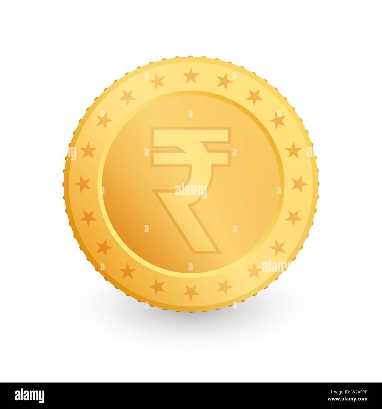 Rupee Gold coin isolated on white background. Vector illustration Stock ...