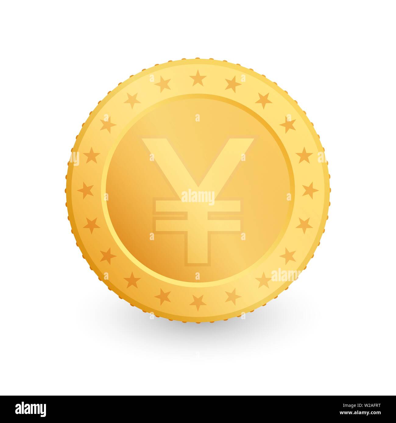 Yen Gold coin isolated on white background. Vector illustration Stock ...