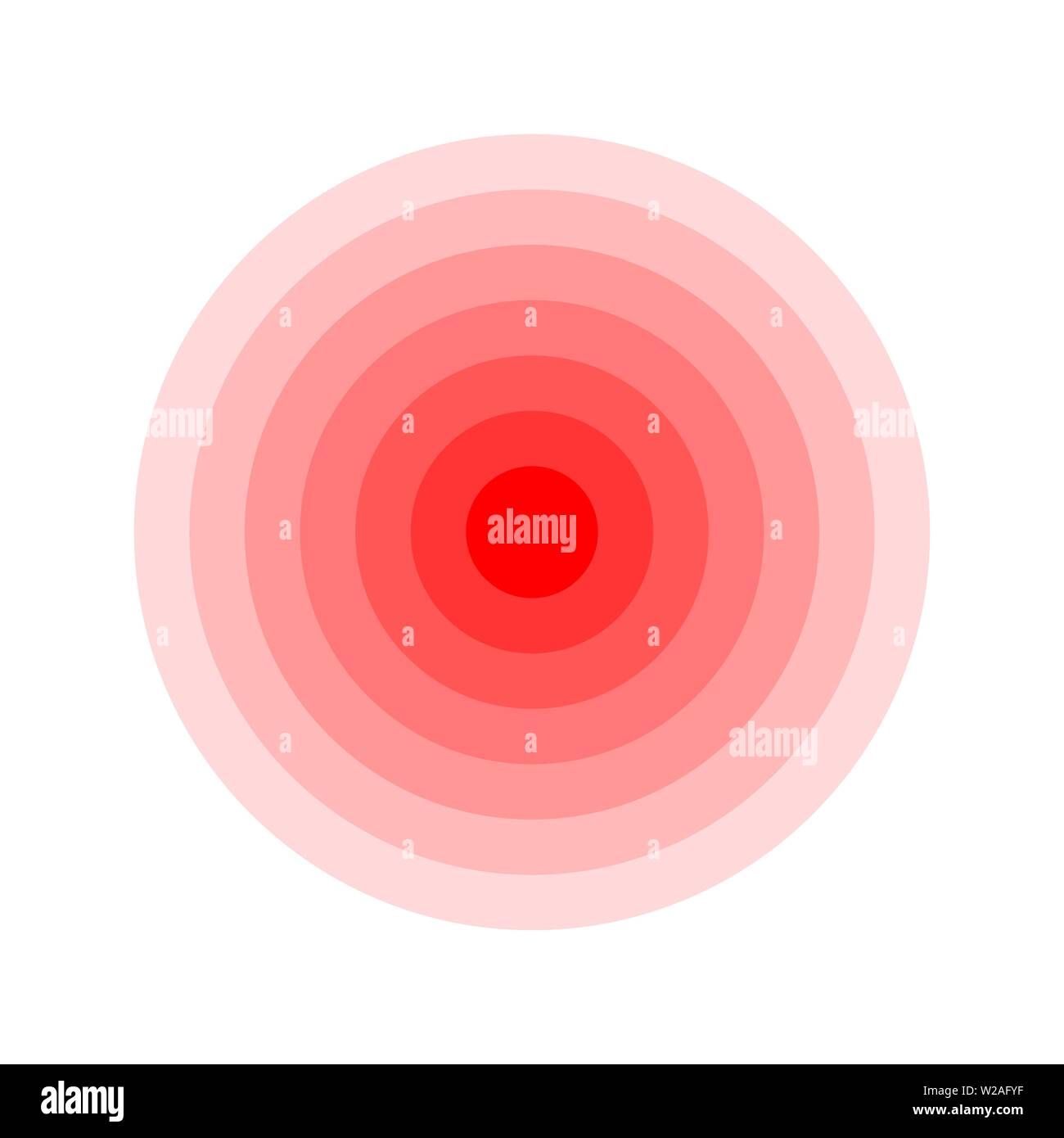 Pain circle. Red rings. Symbol throbbing pain. Medical design icon ...