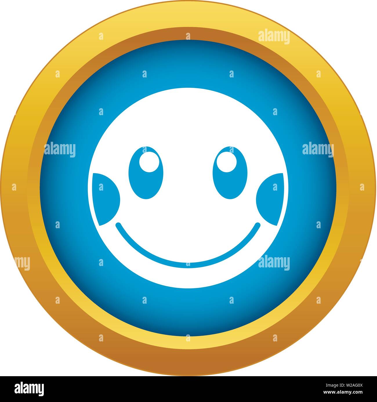 Embarrassed emoticon blue vector isolated Stock Vector Image & Art - Alamy