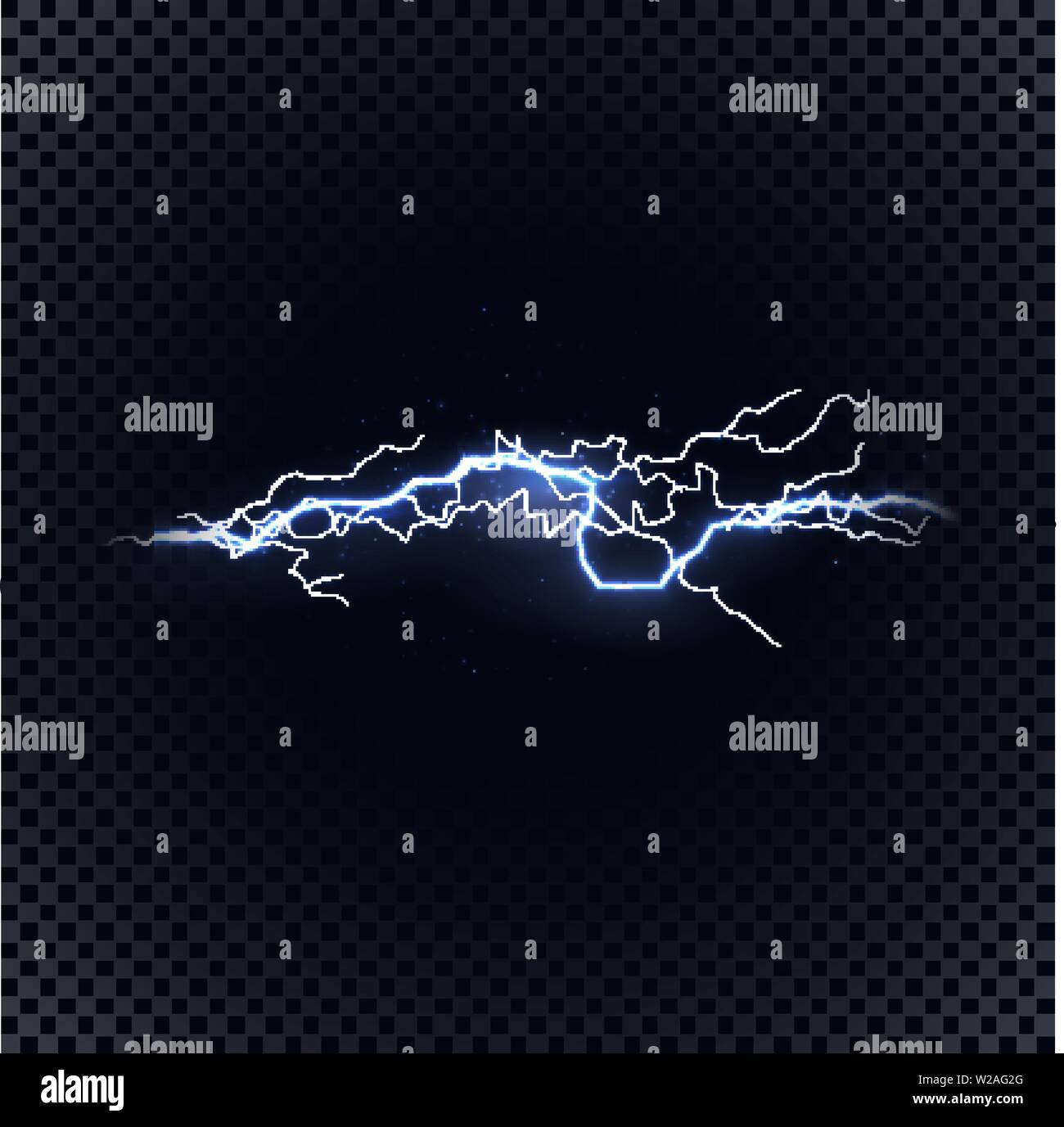 Blue vector lightning on black background, vector illustration Stock ...