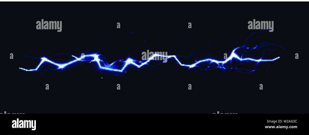 Blue vector lightning on black background, vector illustration Stock ...