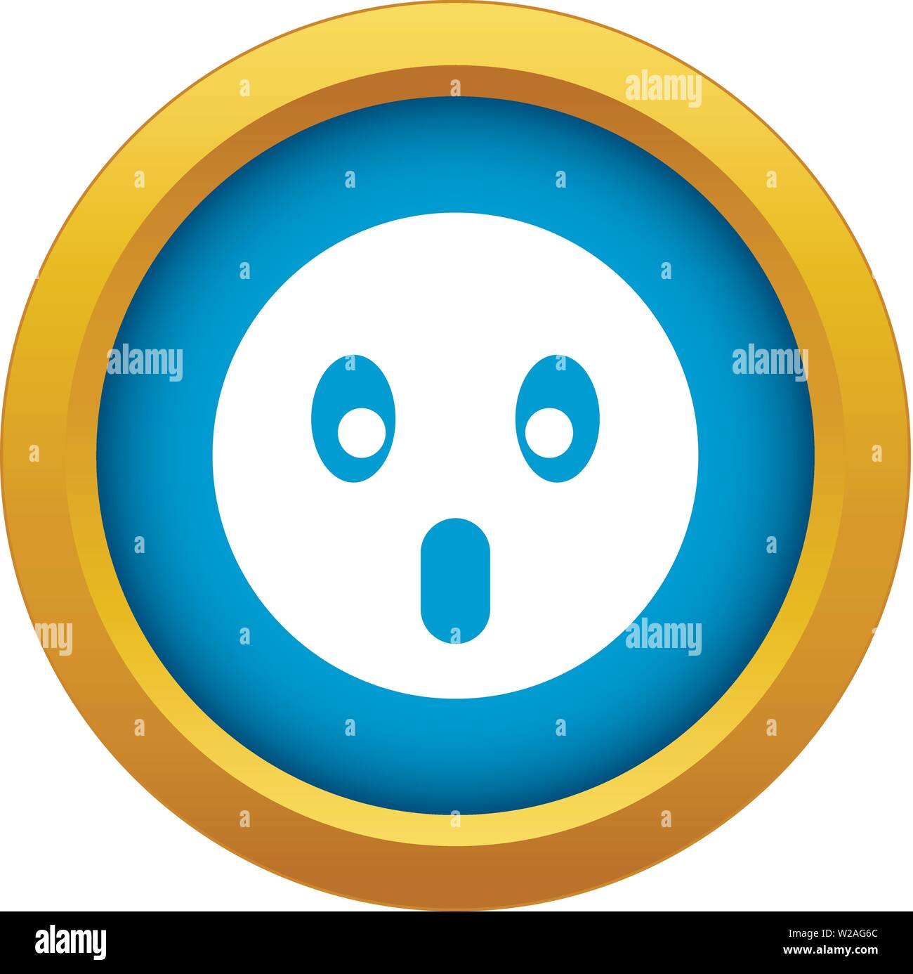 Frightened emoticon open mouth icon Stock Vector Images - Alamy