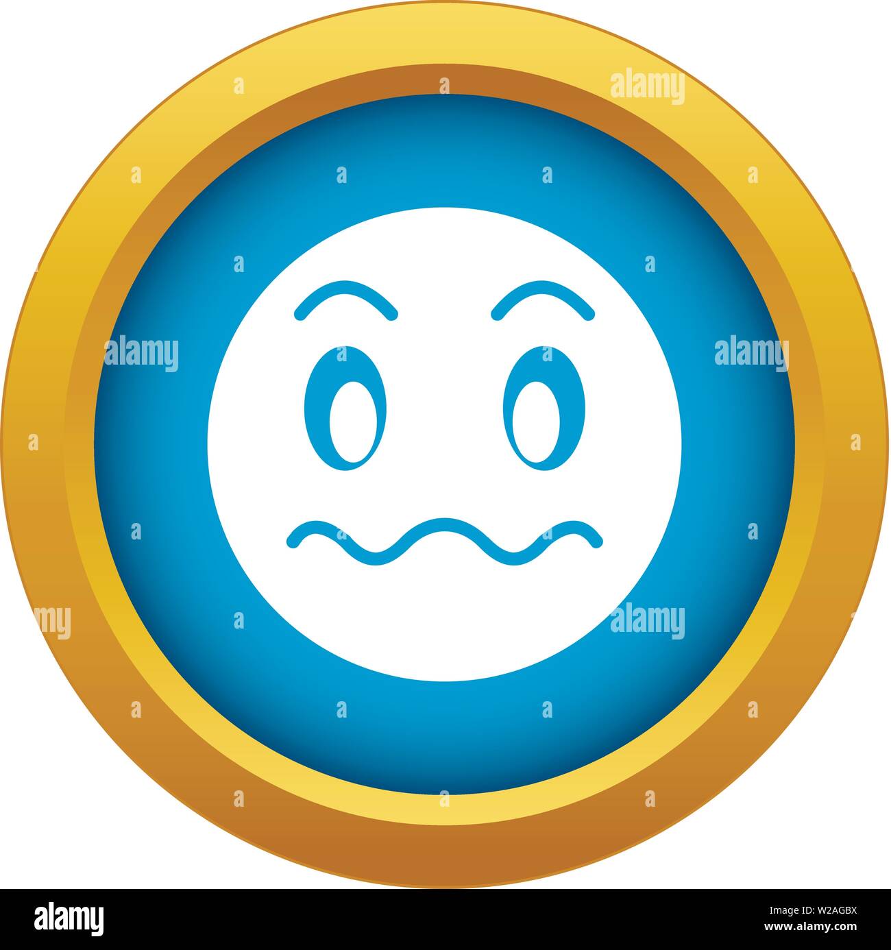 Suspicious emoticon blue vector isolated Stock Vector Image & Art - Alamy