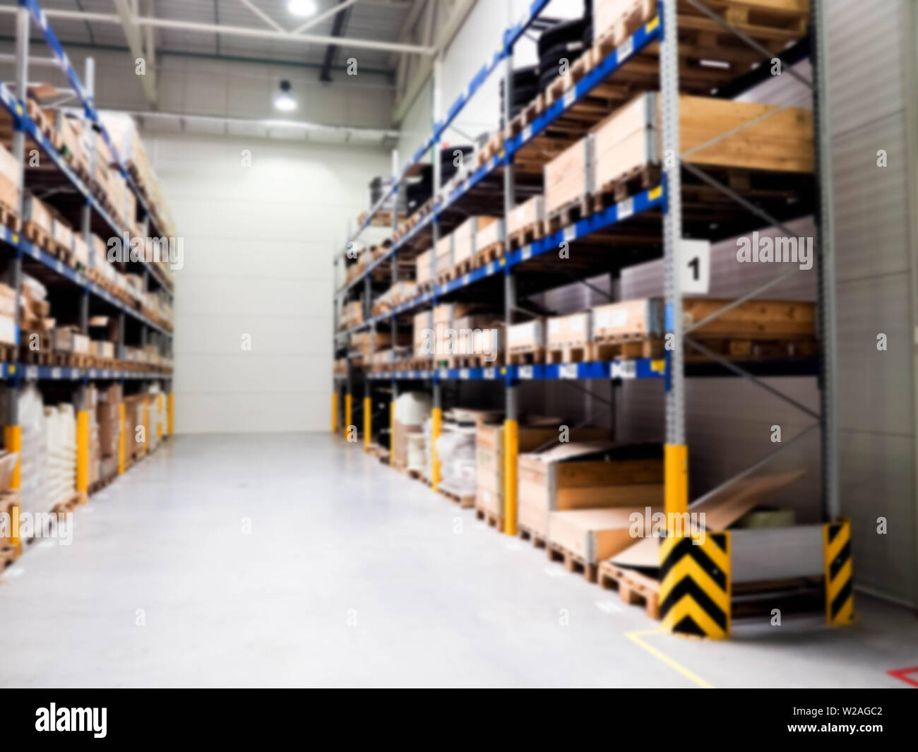 Blur warehouse background, Blurry store factory, industry space and ...