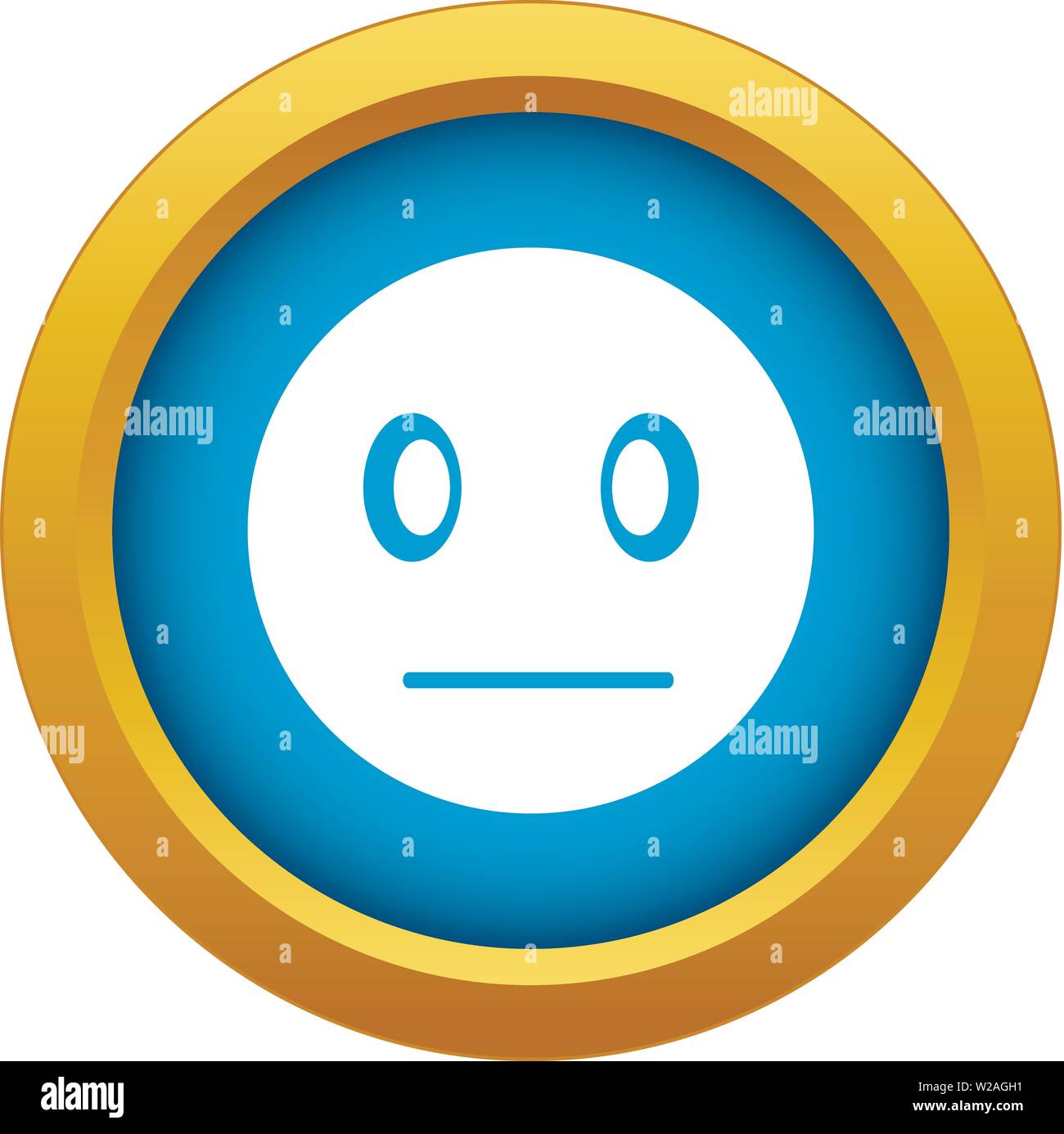 Suspicious emoticon blue vector isolated Stock Vector Image & Art - Alamy