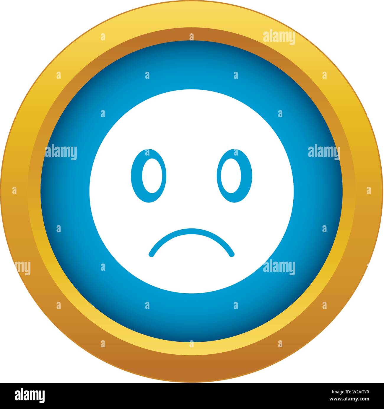 Sad emoticon blue vector isolated Stock Vector Image & Art - Alamy