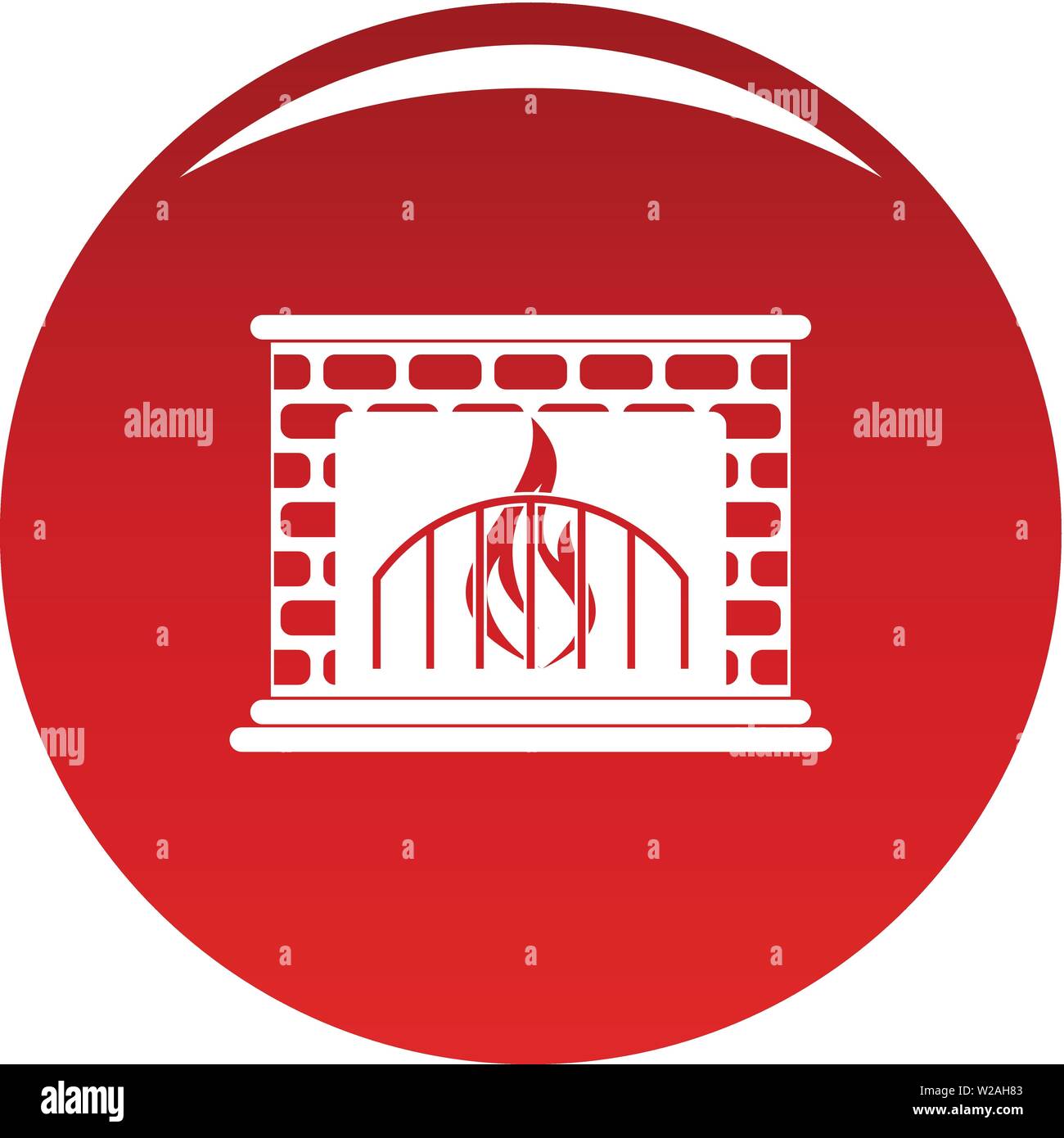 Fireplace icon. Simple illustration of fireplace vector icon for any ...