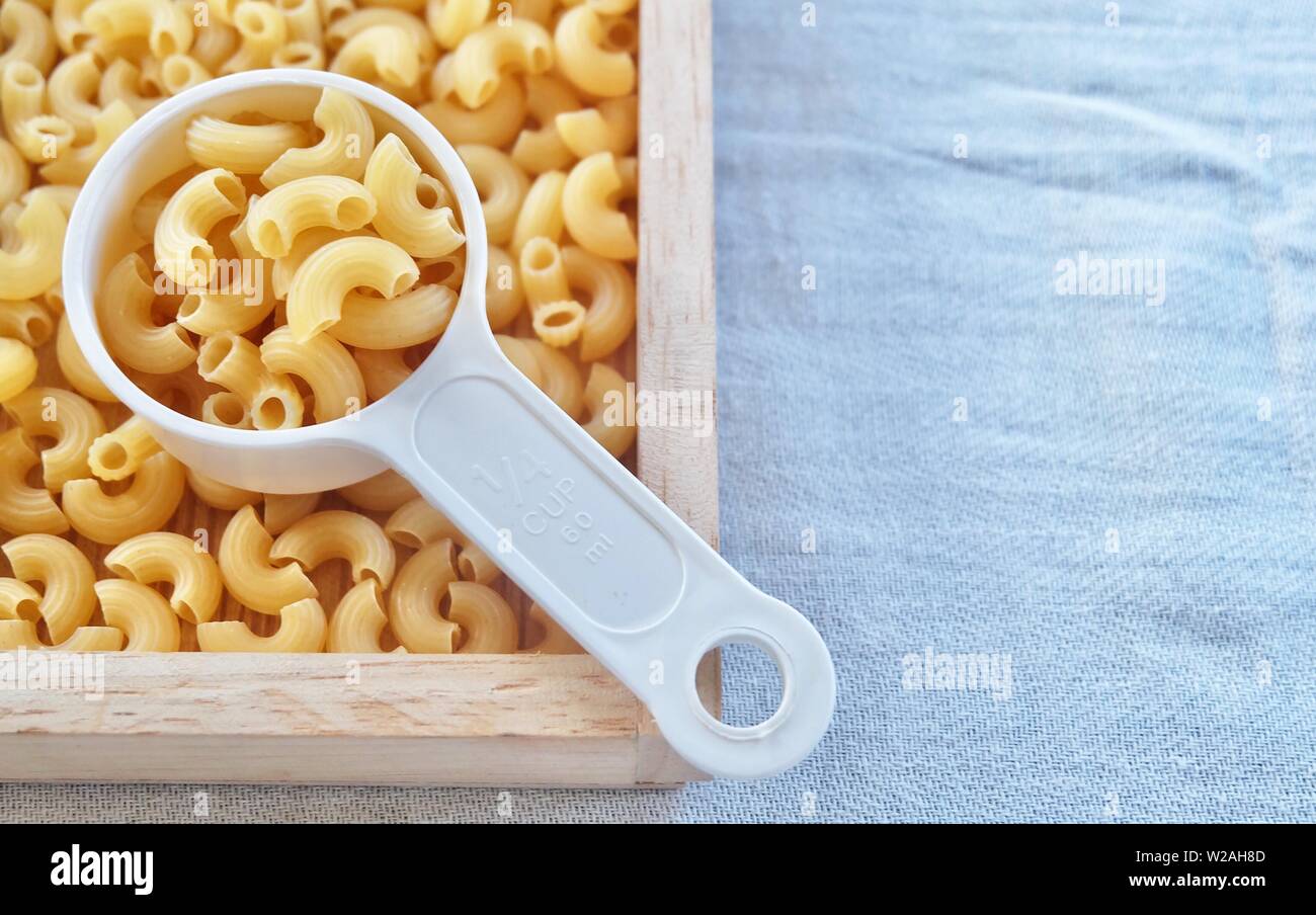 Food and Cuisine, Top View of Uncooked and Dried Elbow Macaroni or ...