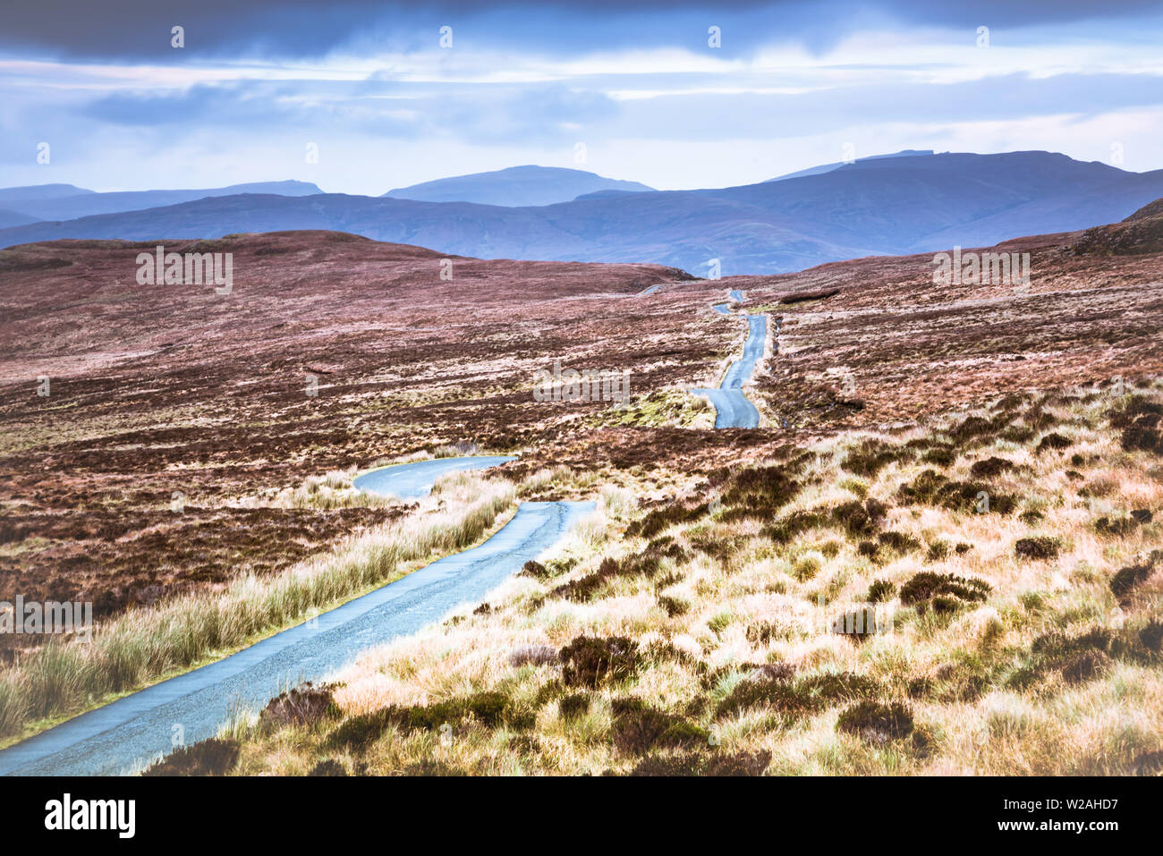 Single track road in Scottish Highlands Stock Photo - Alamy