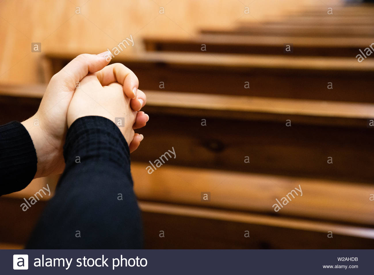 Praying Alone Catholic Church Stock Photos & Praying Alone Catholic ...