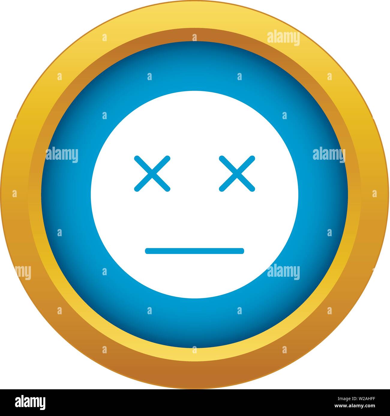 Dead emoticon blue vector isolated Stock Vector Image & Art - Alamy