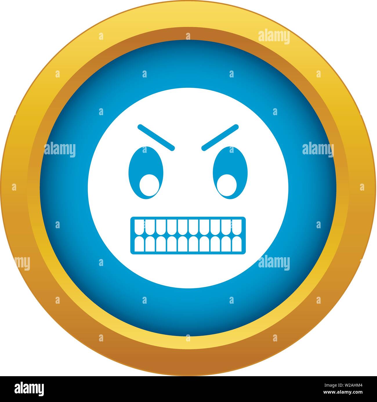 Angry emoticon blue vector isolated Stock Vector Image & Art - Alamy
