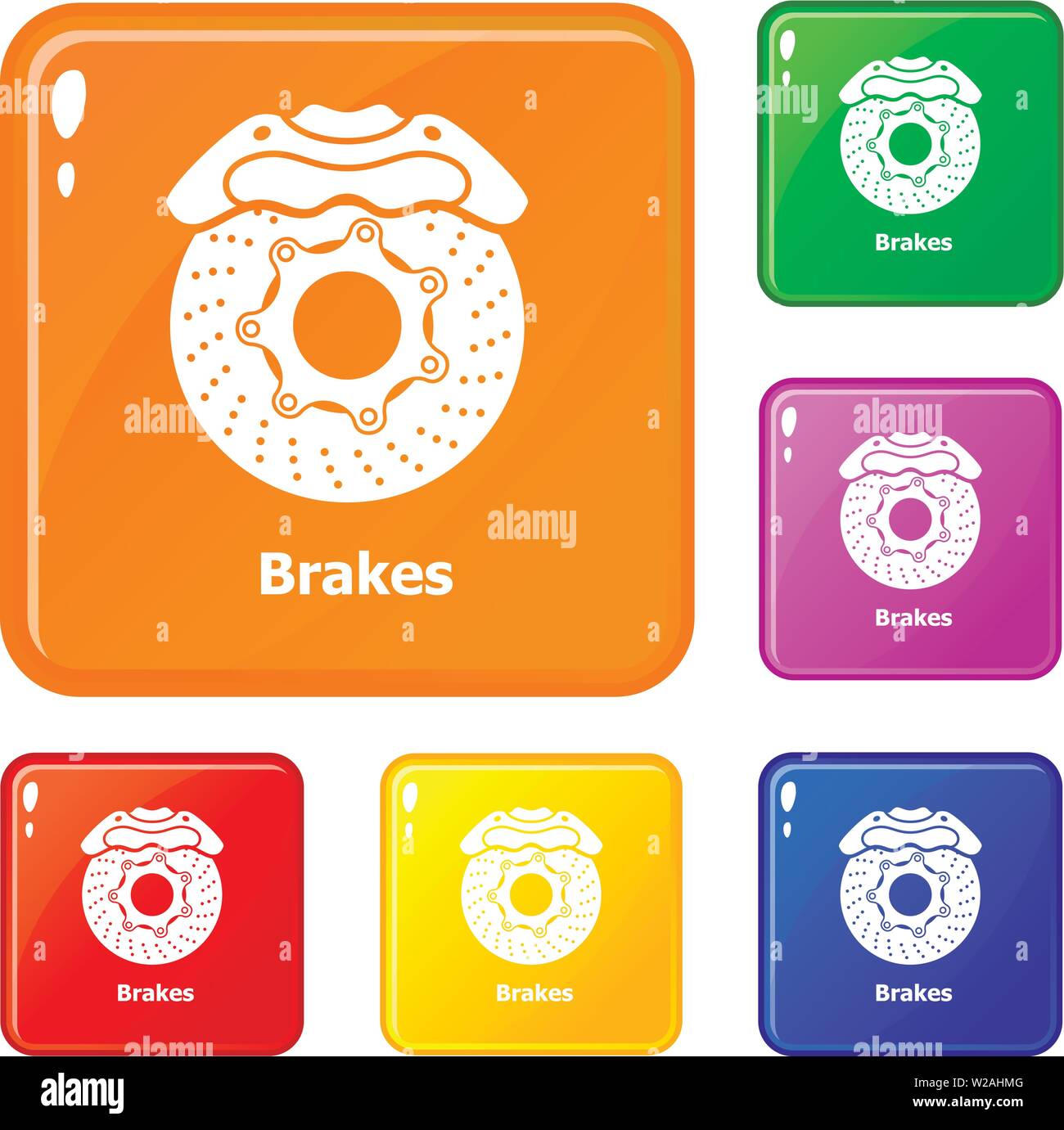 Brakes icons set vector color Stock Vector Image & Art - Alamy